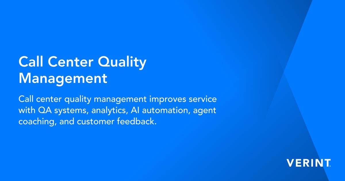 Call Center Quality Management | Verint