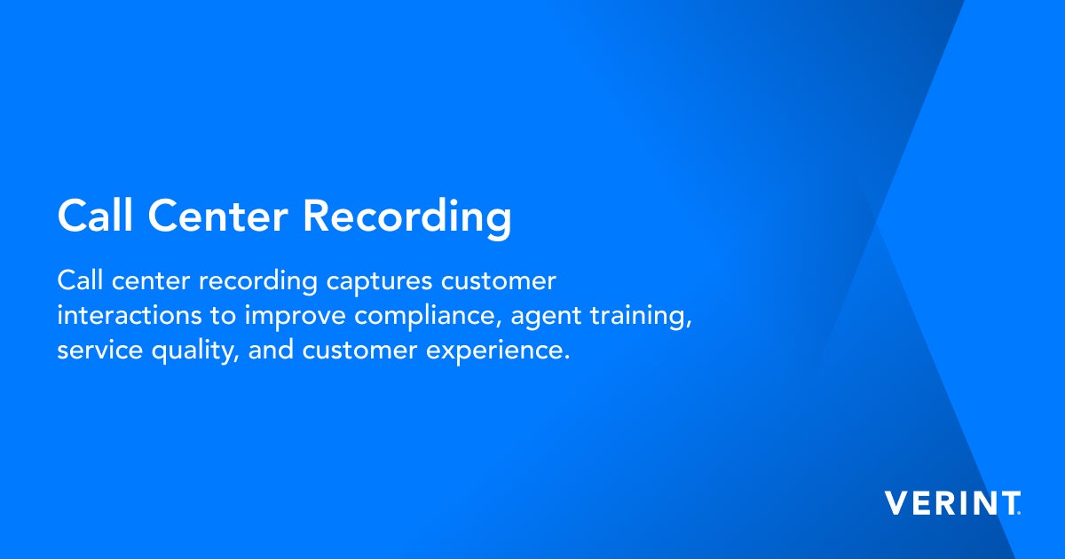 Call Center Recording | Verint