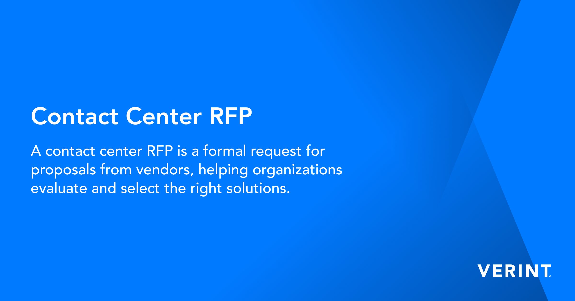 What Is a Contact Center RFP? | Verint
